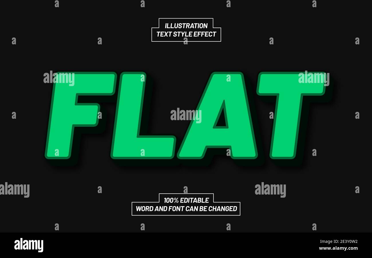 Flat Text Style Effect Stock Vector Image & Art - Alamy