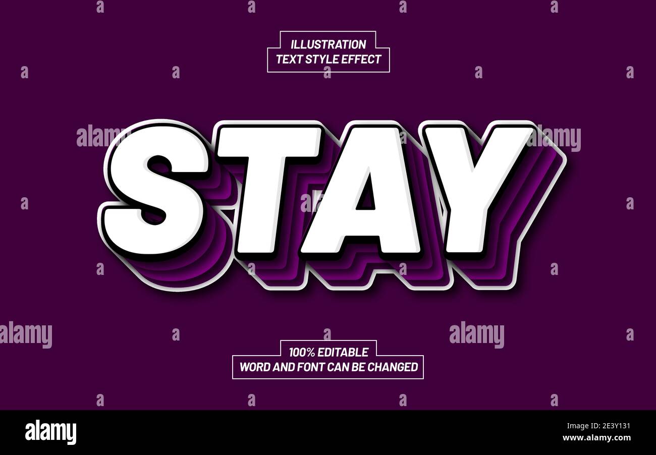 Stay Text Style Effect Stock Vector Image & Art - Alamy