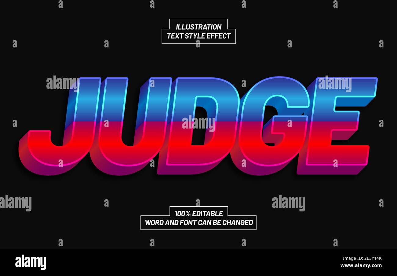 Judge Text Style Effect Stock Vector Image & Art - Alamy