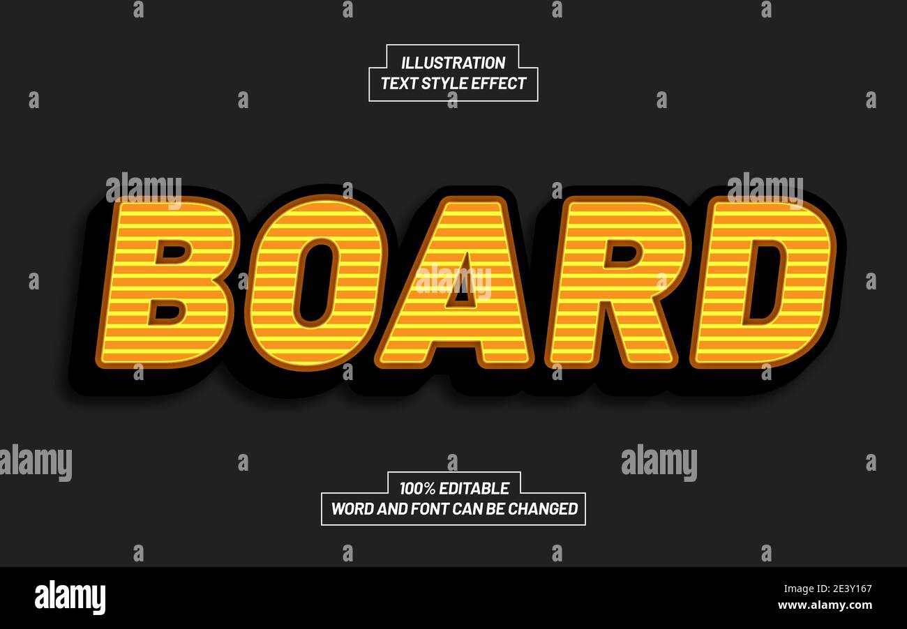 Board 3D Bold Text Style Effect Stock Vector Image & Art - Alamy