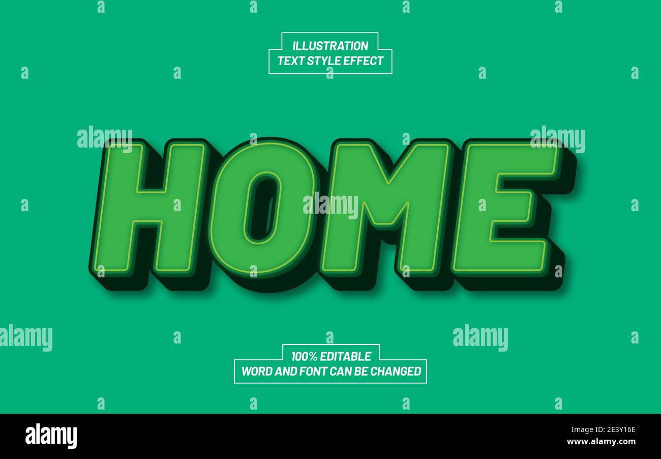 Home 3D Bold Text Style Effect Stock Vector Image & Art - Alamy