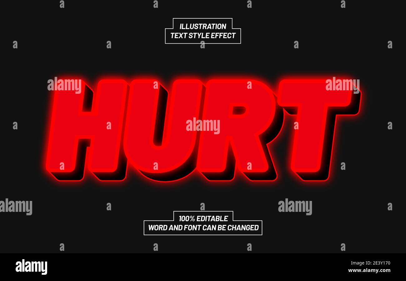 Hurt Text Style Effect Stock Vector Image & Art - Alamy