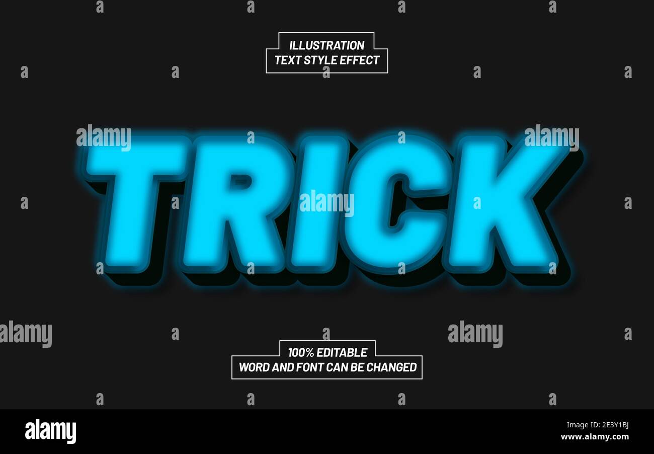 Trick 3D Bold Text Style Effect Stock Vector Image & Art - Alamy