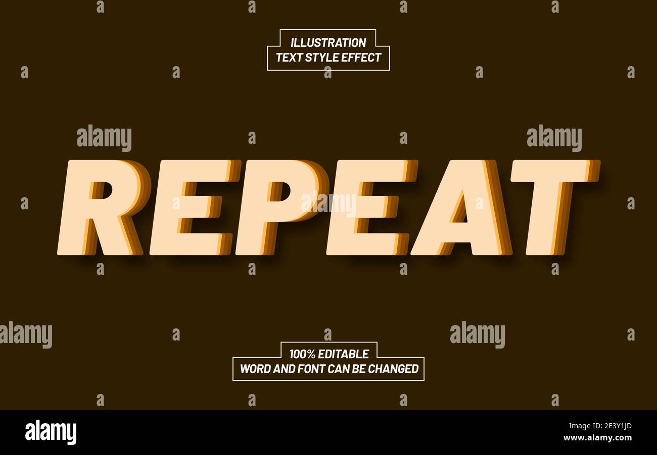 Repeat Text Style Effect Stock Vector Image & Art - Alamy