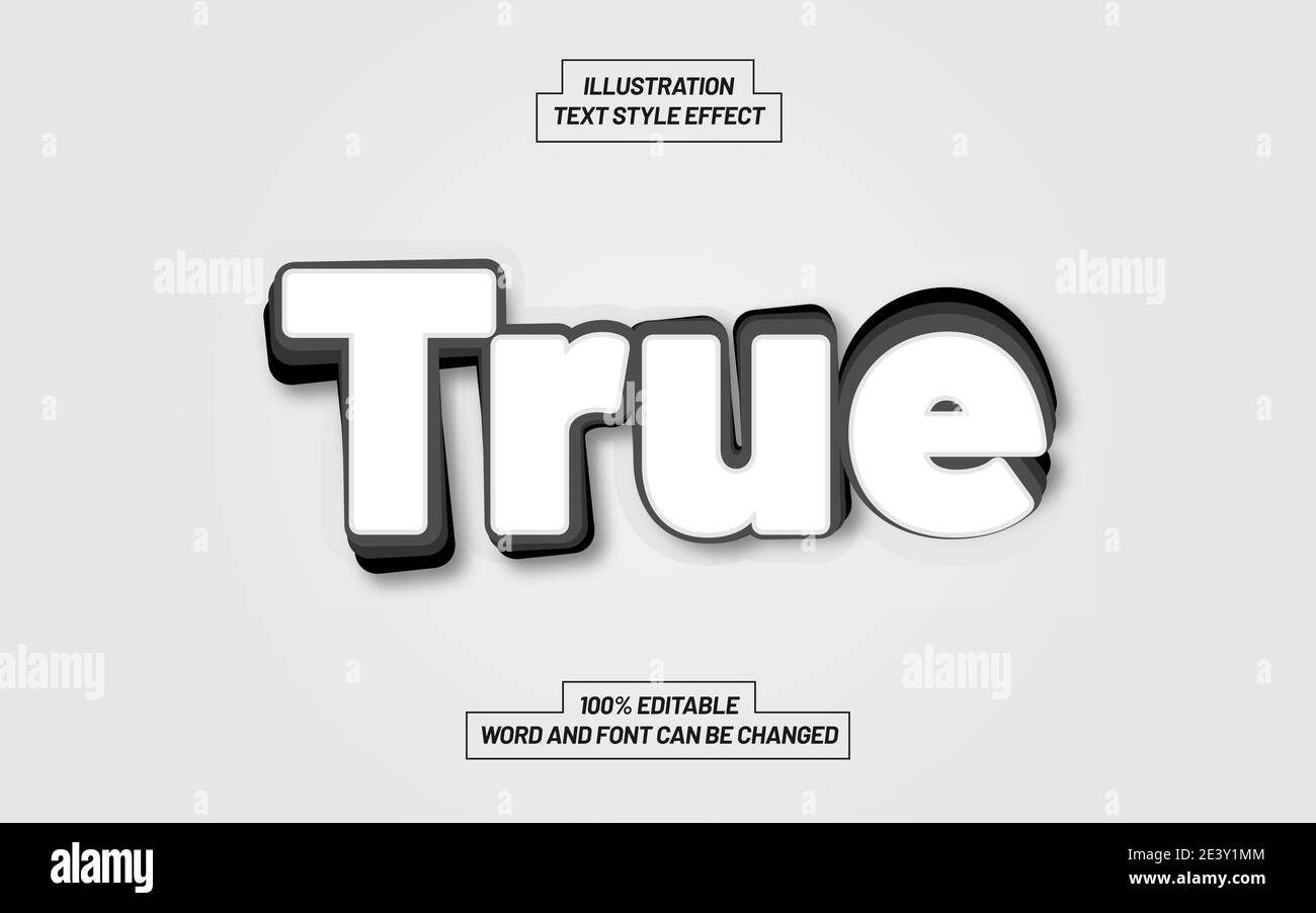 True Text Style Effect Stock Vector Image & Art - Alamy