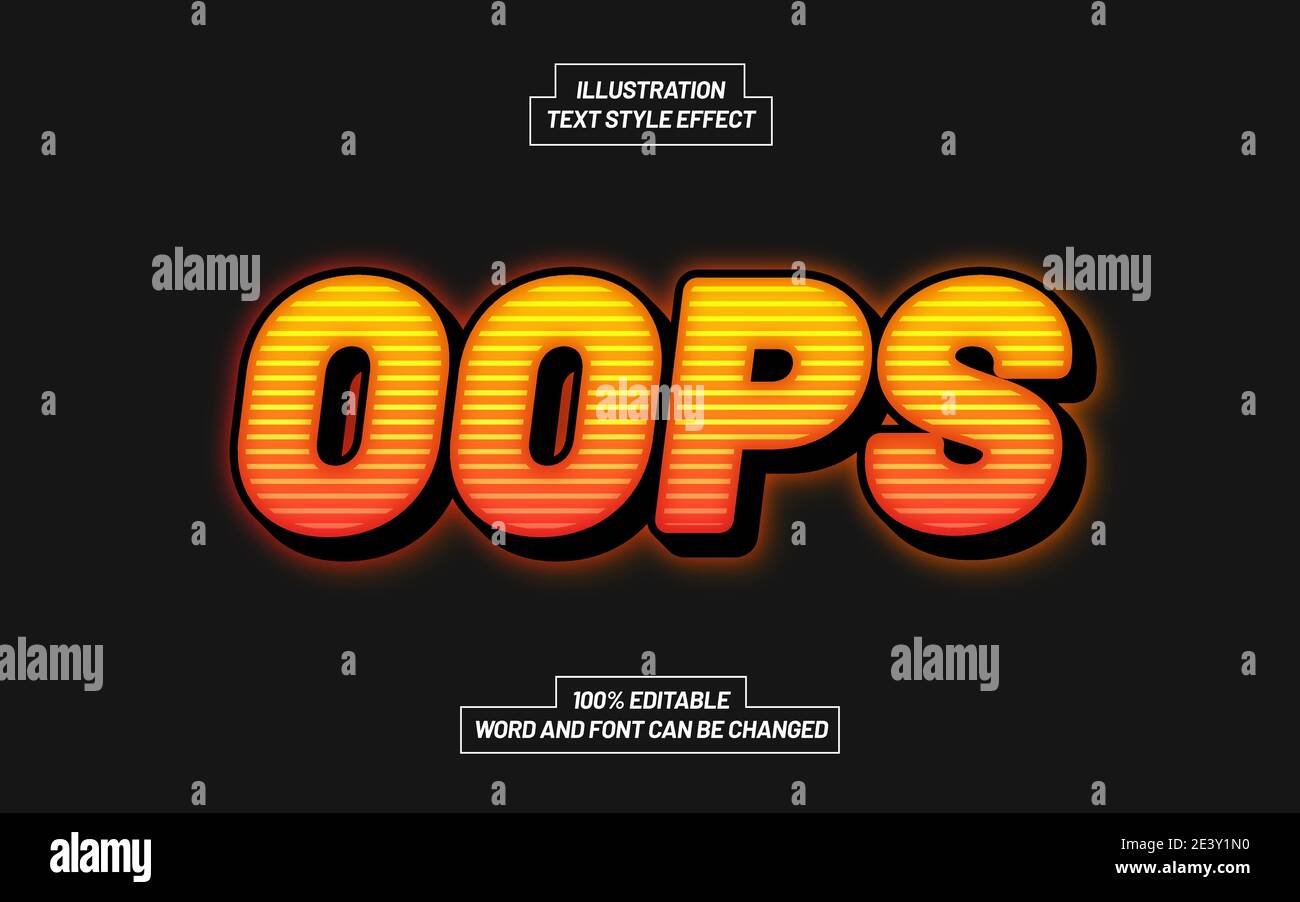 Opps Text Style Effect Stock Vector Image & Art - Alamy
