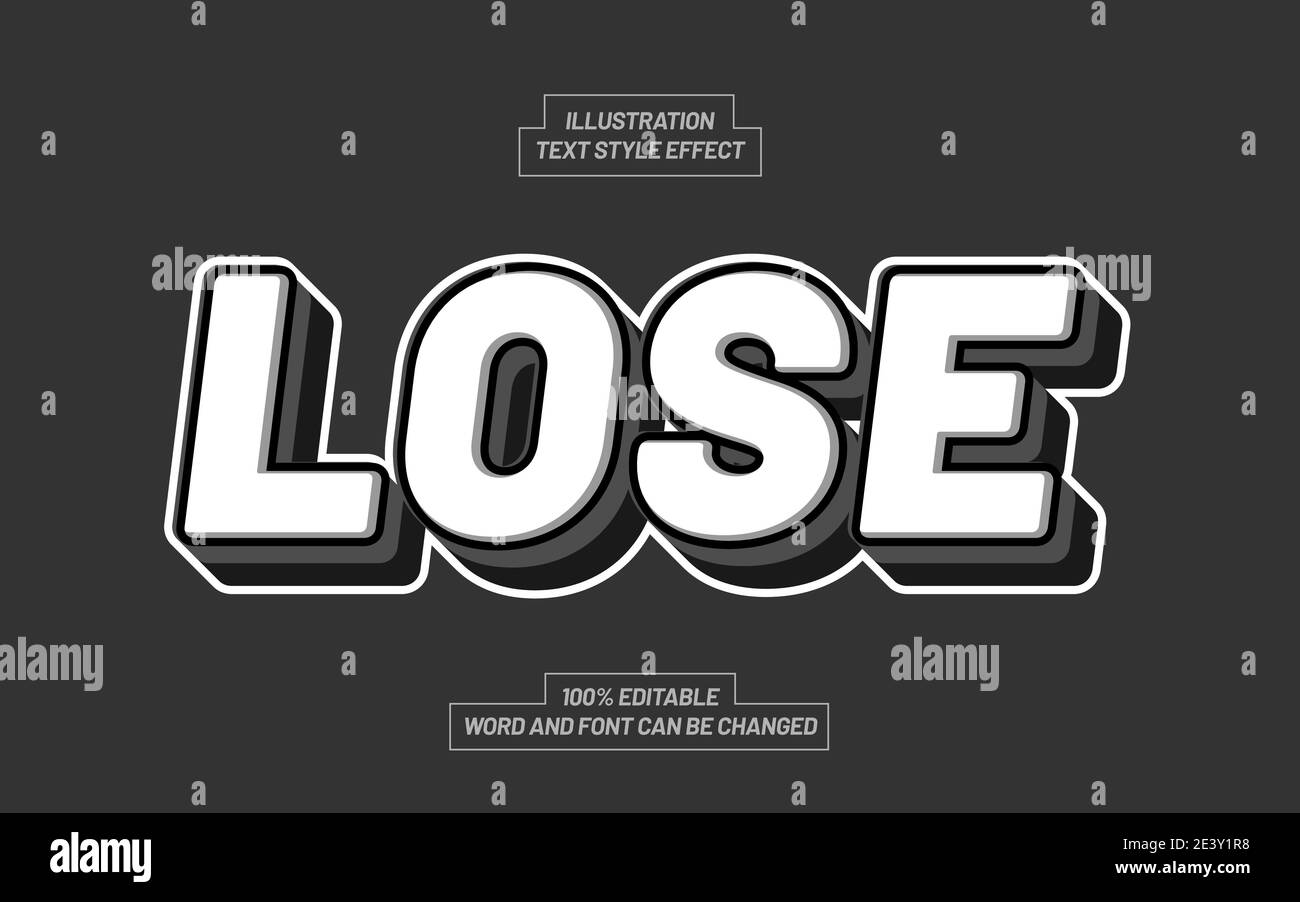 Editable font effect Black and White Stock Photos & Images - Alamy