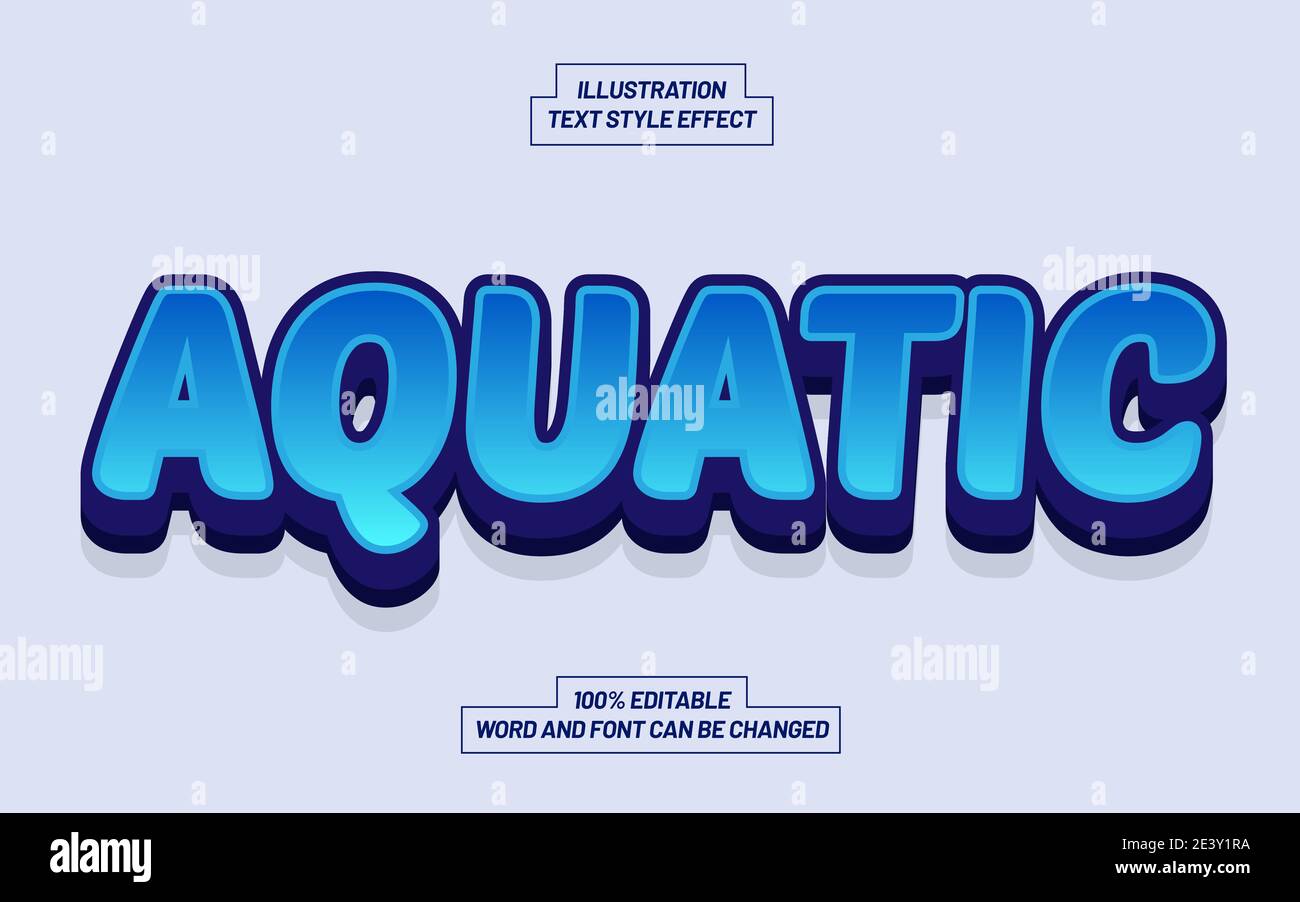 Aquatic Text Style Effect Stock Vector Image & Art - Alamy