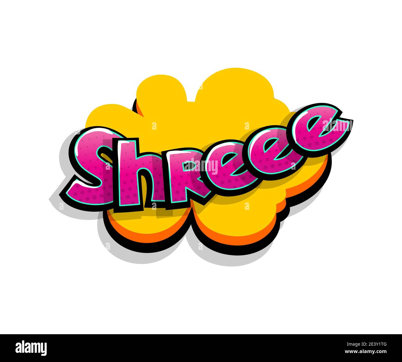 Lettering shreee shre, shh. Comic text logo sound effects. Vector ...