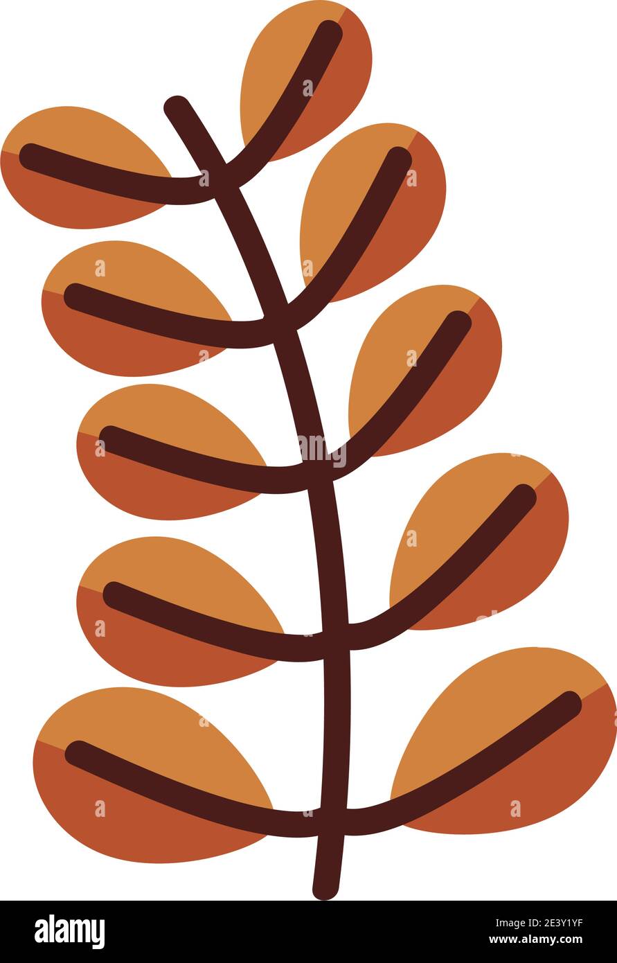 leaf with ten leaves line and fill style icon design of Plant natural ...