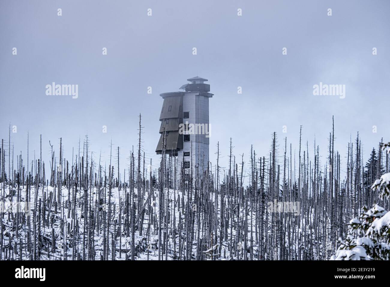 The lookout tower on Polednik was created from the former tower of a ...