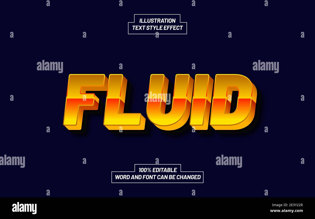Modern Fluid Text Style Effect Stock Vector Image & Art - Alamy