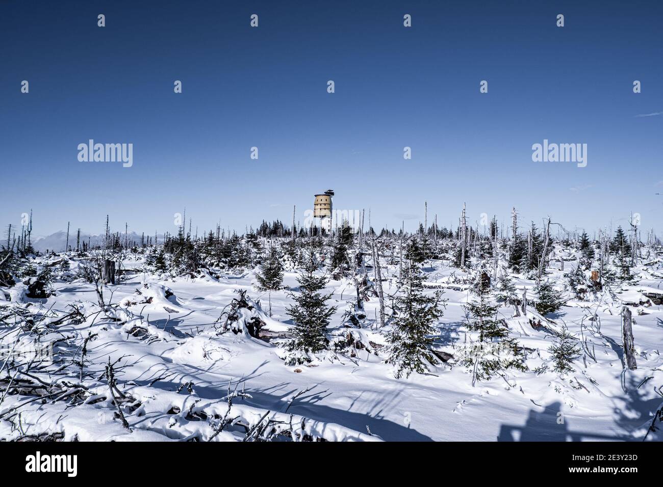 The lookout tower on Polednik was created from the former tower of a ...