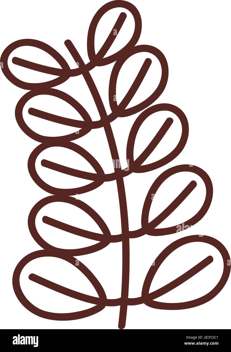 leaf with ten leaves line style icon design of Plant natural floral ...