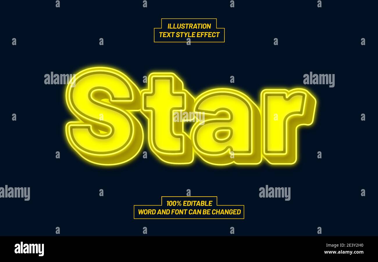Star Text Style Effect Stock Vector Image & Art - Alamy