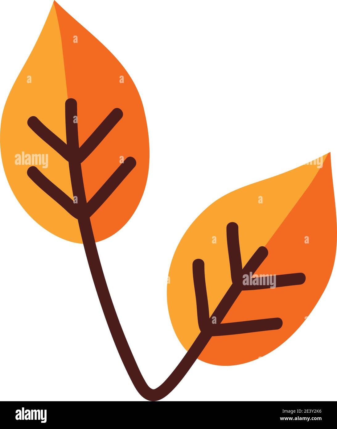 leaf with two leaves line and fill style icon design of Plant natural ...