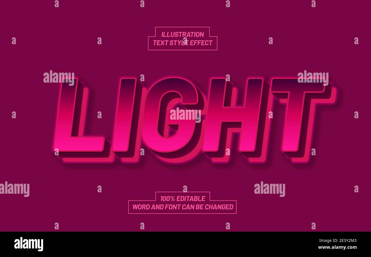 Light Bold 3D Text Style Effect Mockup Stock Vector Image & Art - Alamy