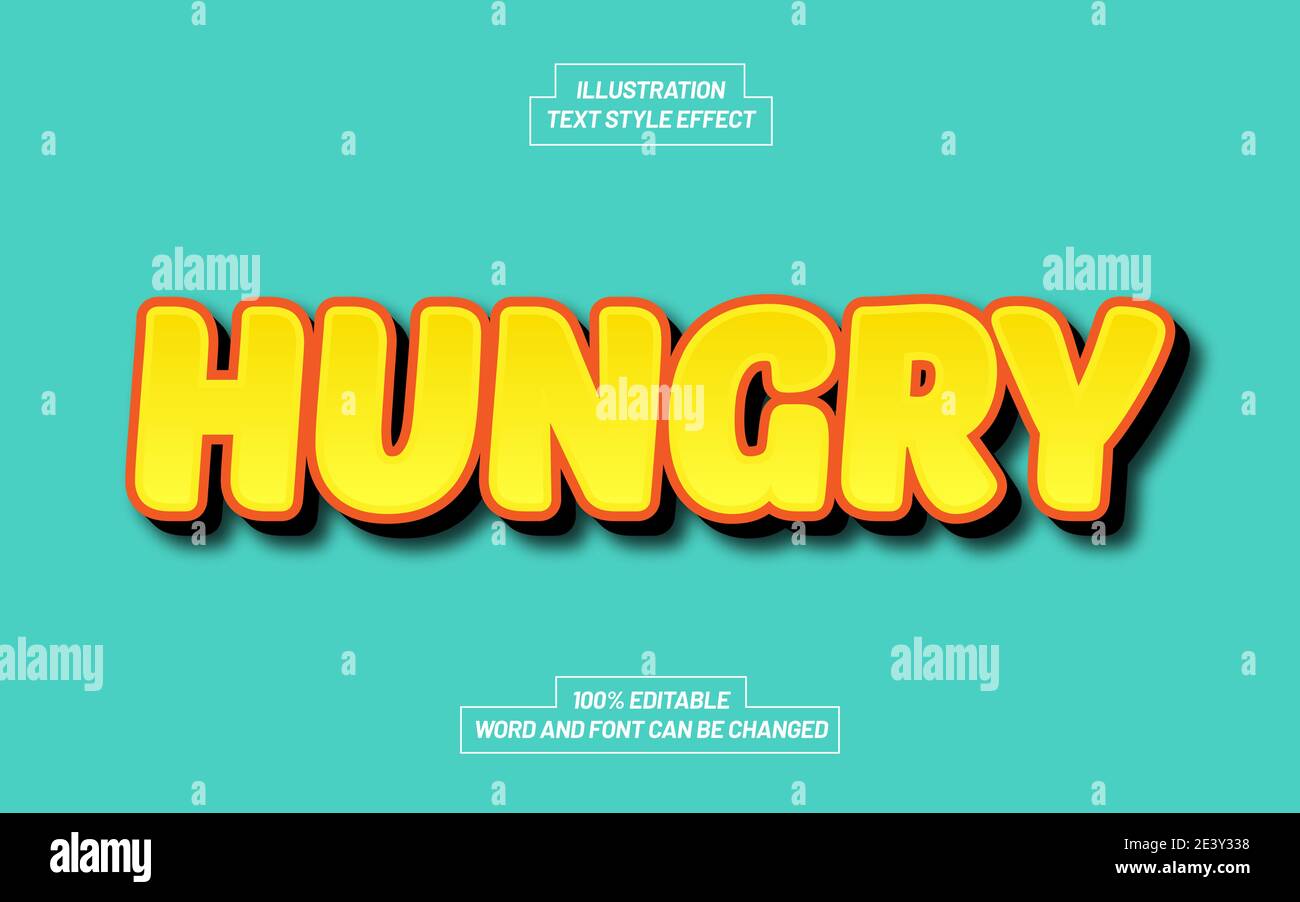 Hungry Comic Text Style Effect Stock Vector Image & Art - Alamy