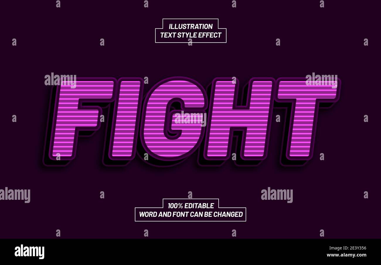 Fight Text Style Effect Stock Vector Image & Art - Alamy