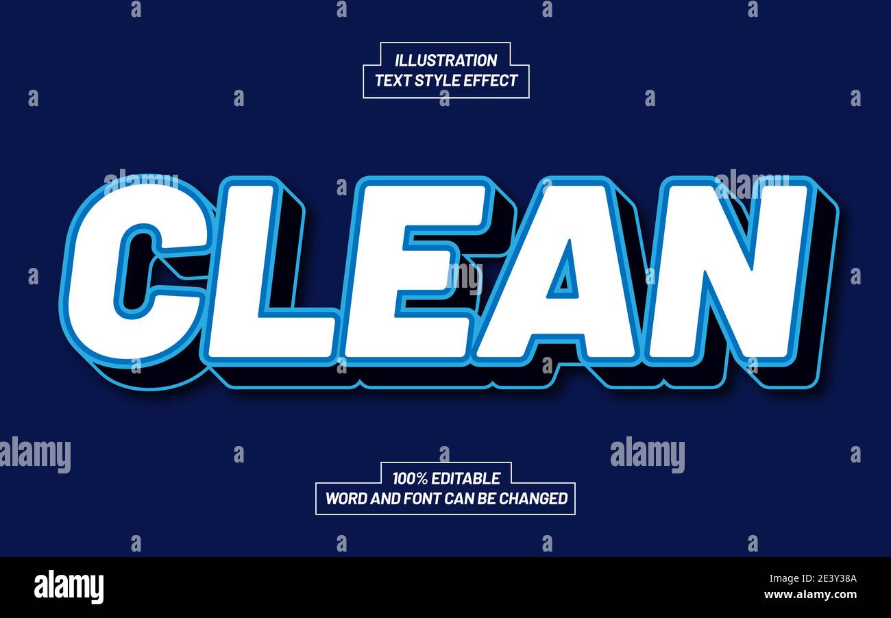Clean Text Style Effect Stock Vector Image & Art - Alamy