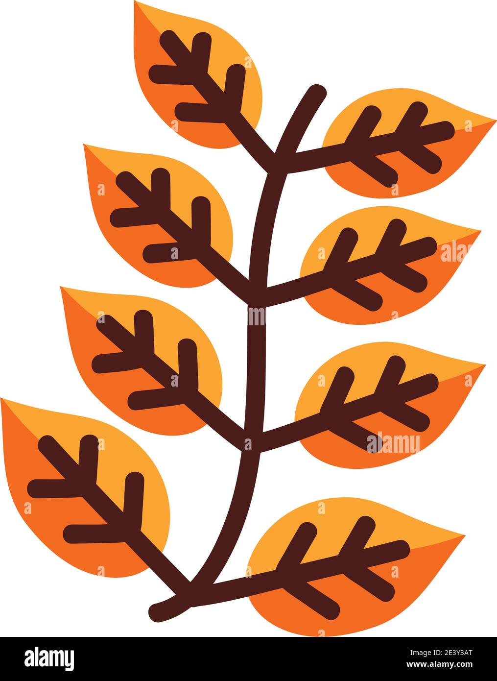 leaf with eight leaves line and fill style icon design of Plant natural ...