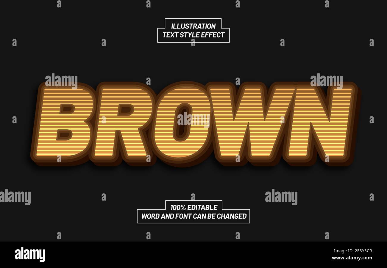 Brown Text Style Effect Stock Vector Image & Art - Alamy