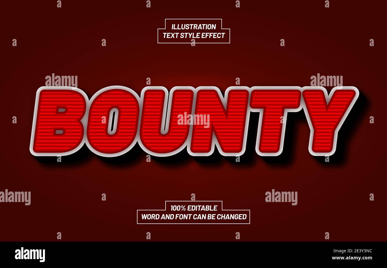 Bounty Bold Text Style Effect Stock Vector Image & Art - Alamy