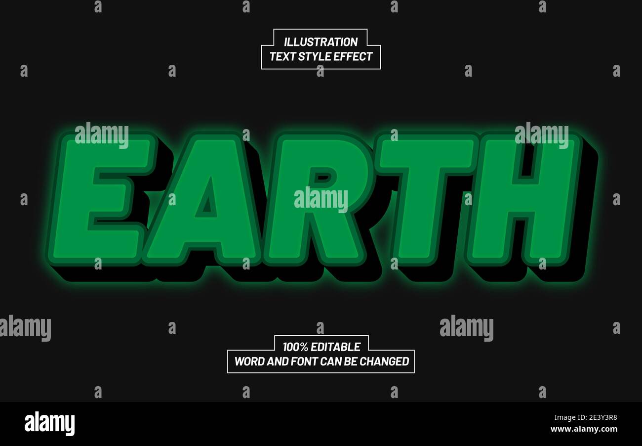 Earth Green Text Style Effect Stock Vector Image & Art - Alamy