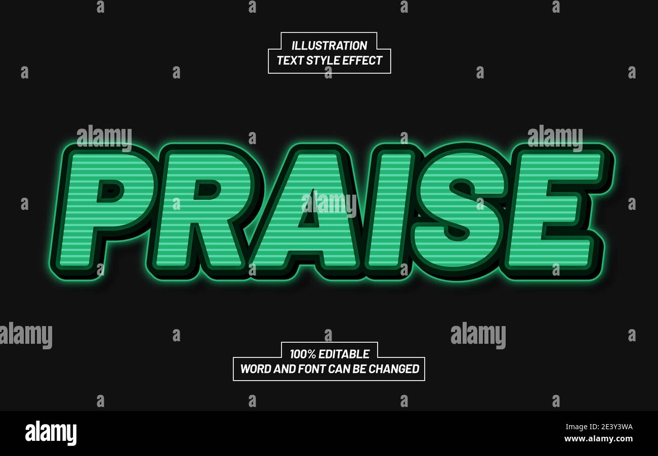 Praise 3D Bold Text Style Effect Stock Vector Image & Art - Alamy