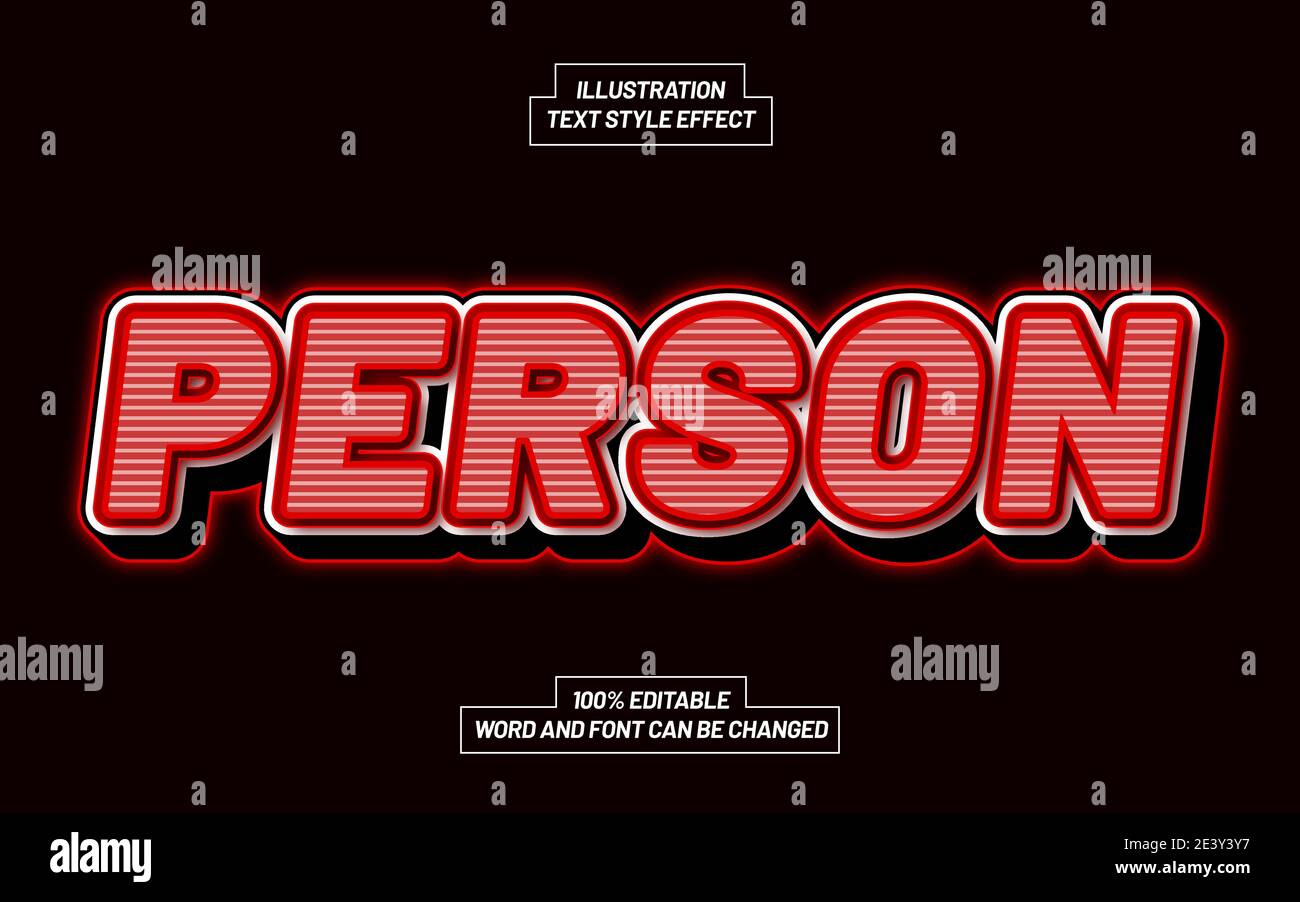 Person 3D Bold Text Style Effect Stock Vector Image & Art - Alamy