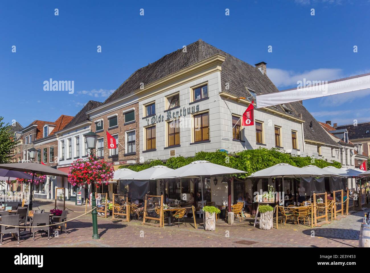 Restaurants and bars in the historic center of Elburg, Netherlands ...