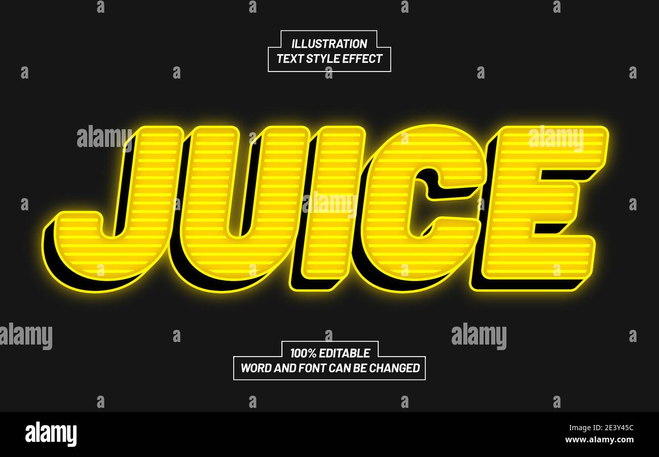 Juice Text Style Effect Stock Vector Image & Art - Alamy