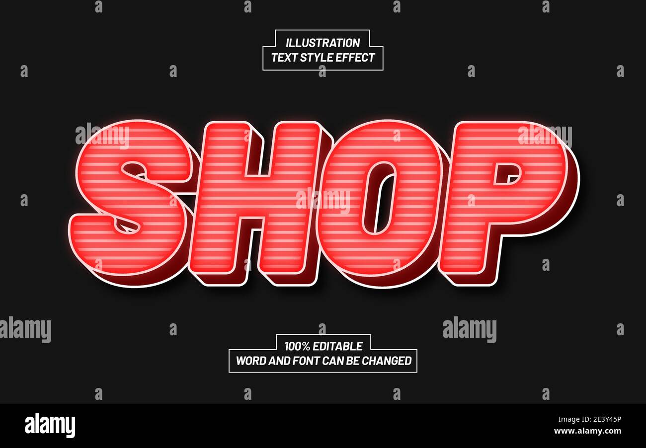 Shop Text Style Effect Stock Vector Image & Art - Alamy
