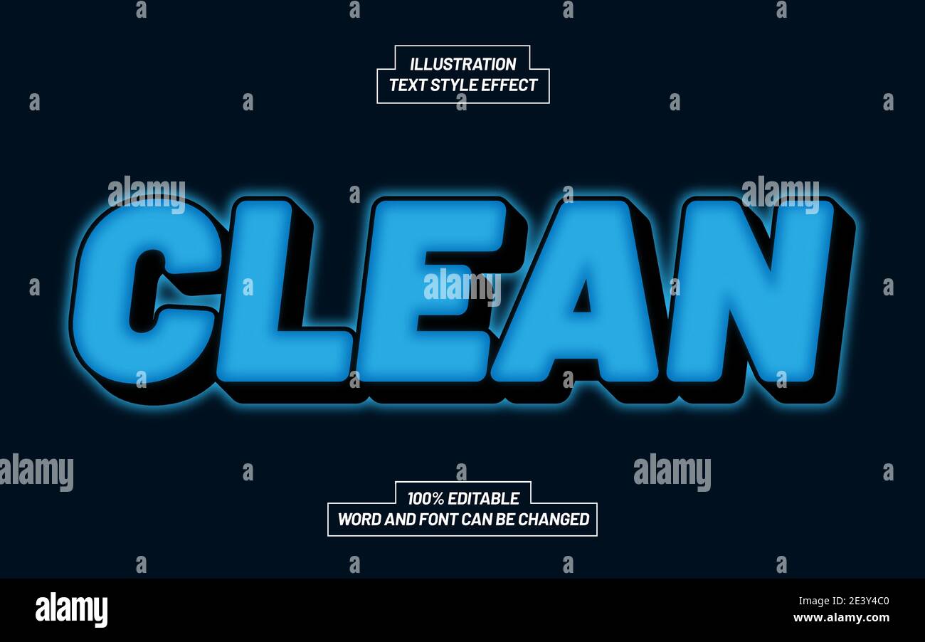 Clean Text Style Effect Stock Vector Image & Art - Alamy