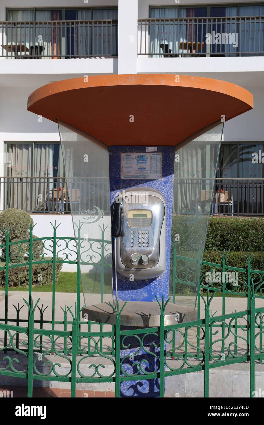 Modern public phone booth in Agadir,Morocco Stock Photo - Alamy