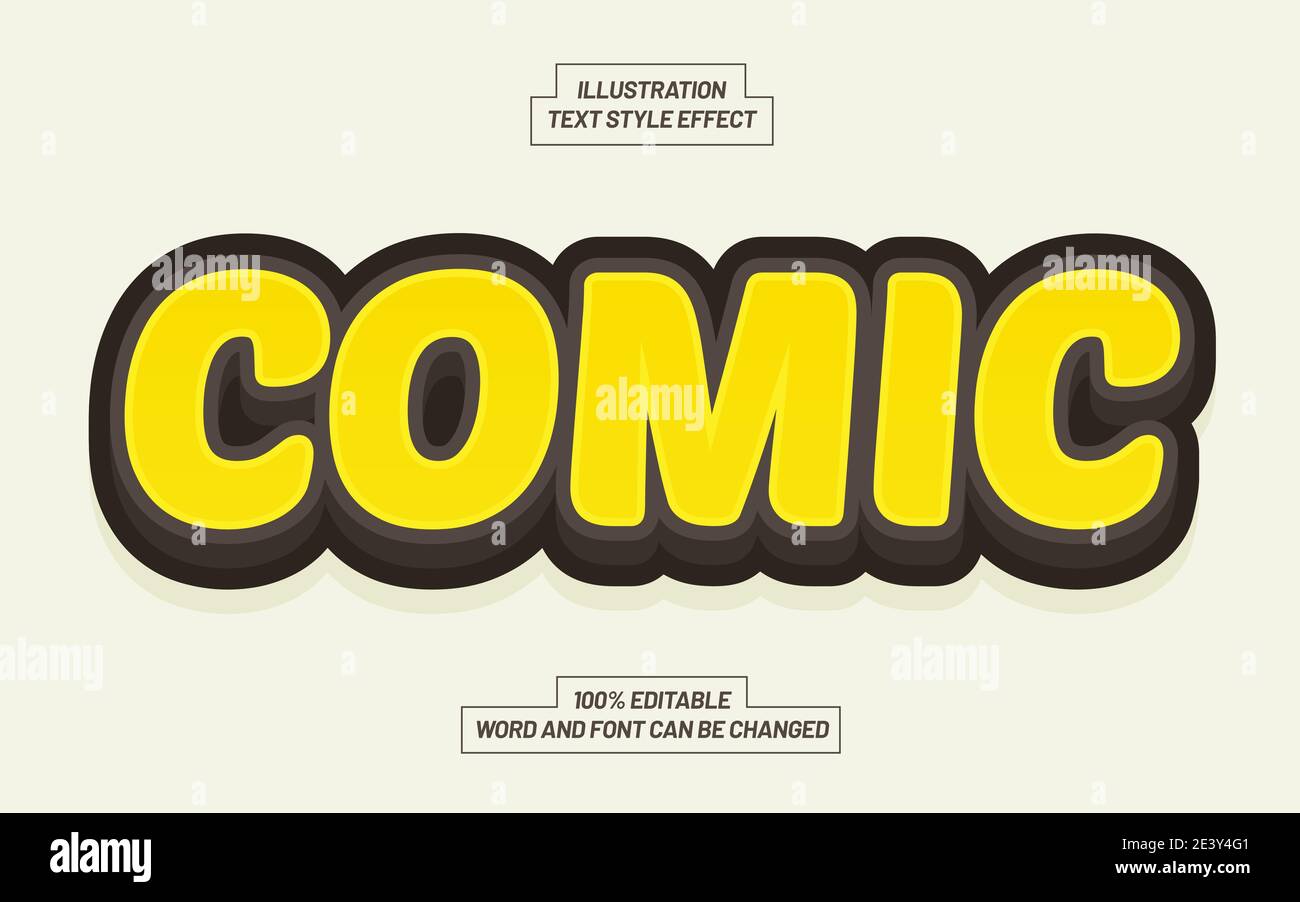 Yellow Comic Text Style Effect Stock Vector Image & Art - Alamy