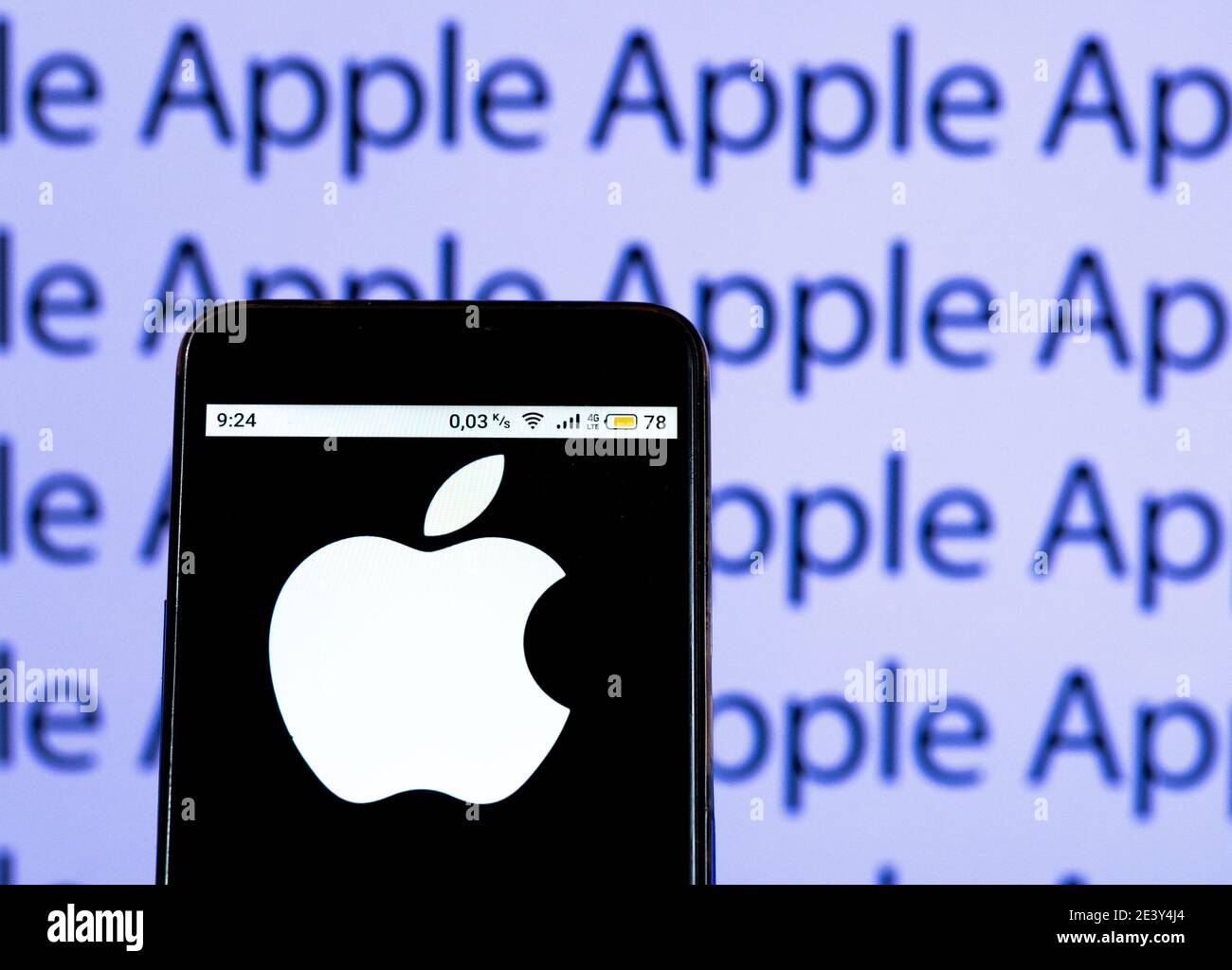 In this photo illustration Apple Inc. logo seen displayed on smart ...