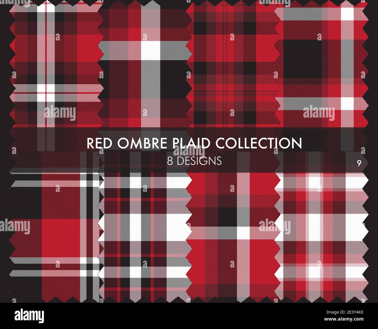 Ombre Plaid textured seamless pattern collection includes 8 design ...