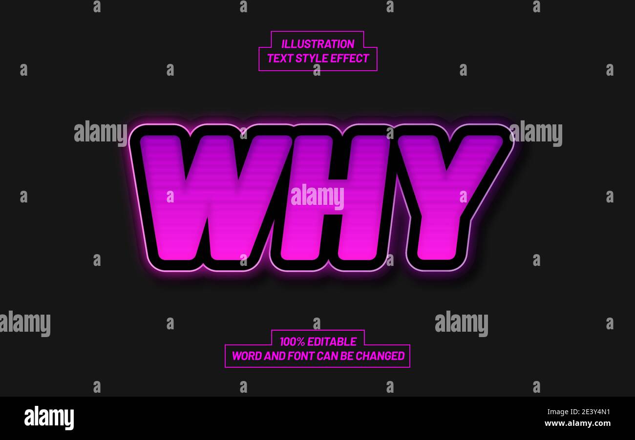 Why Purple Light Text Style Effect Stock Vector Image & Art - Alamy