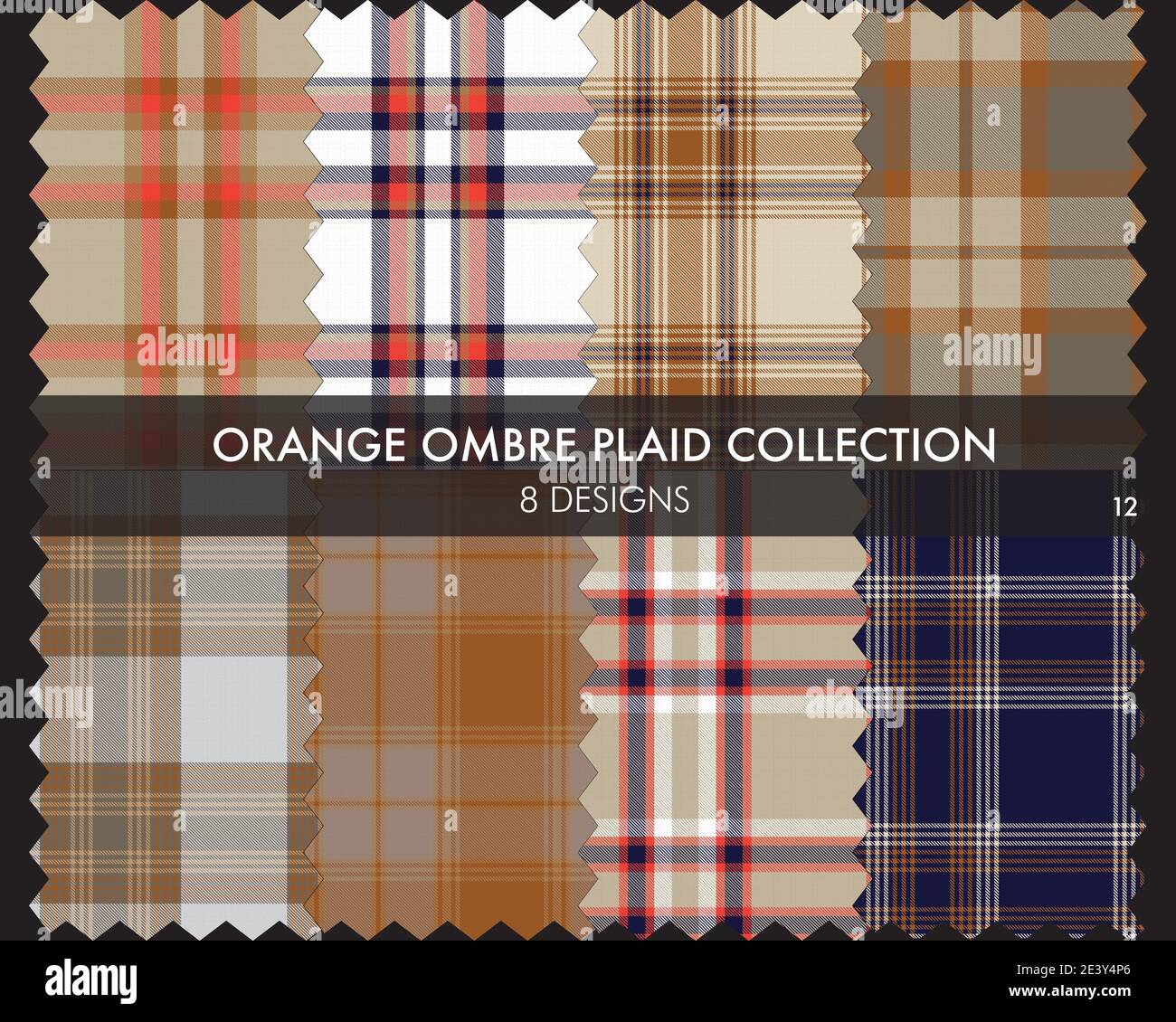 Ombre Plaid textured seamless pattern collection includes 8 design ...