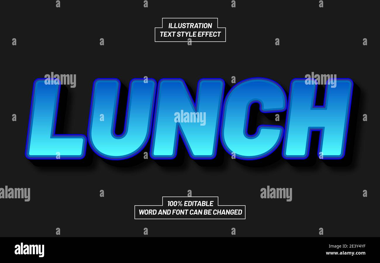 Lunch Text Style Effect Stock Vector Image & Art - Alamy