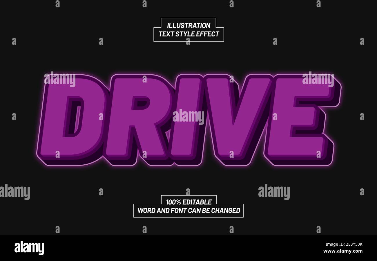 Drive Text Style Effect Stock Vector Image & Art - Alamy