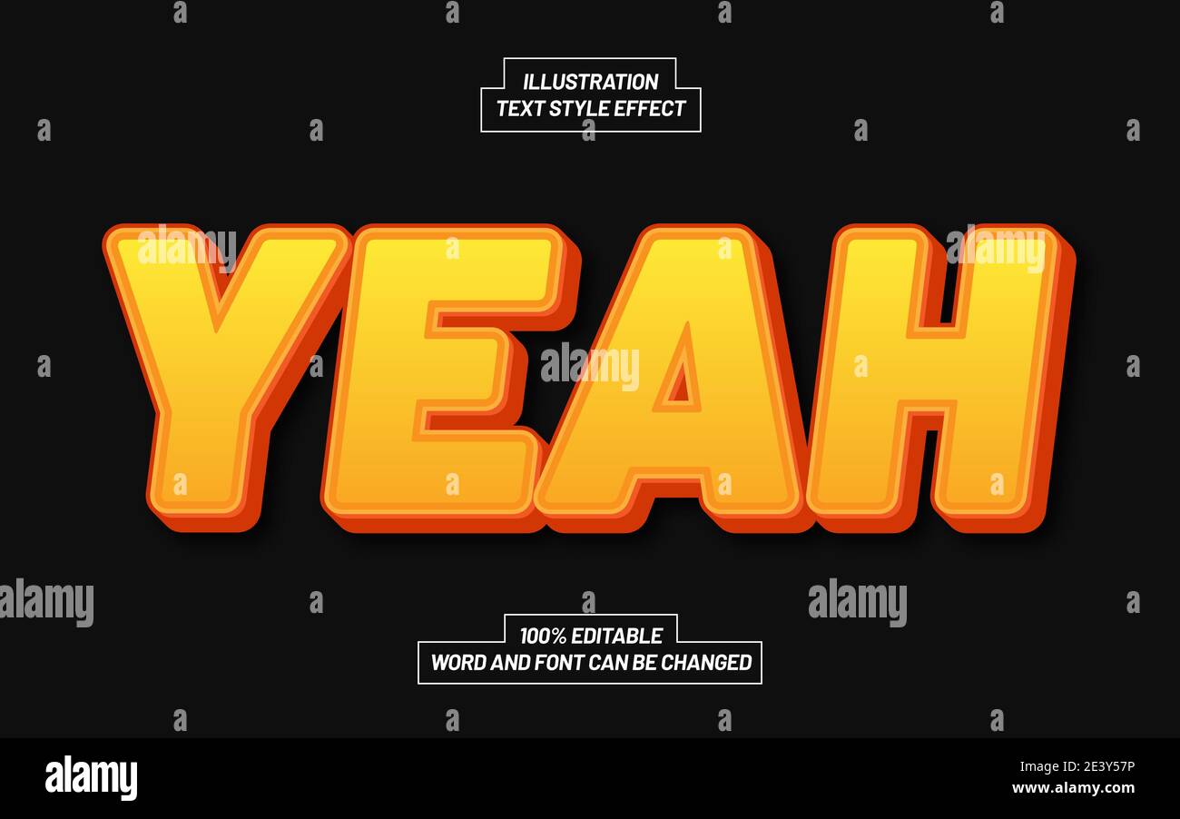 Yeah Text Style Effect Stock Vector Image & Art - Alamy