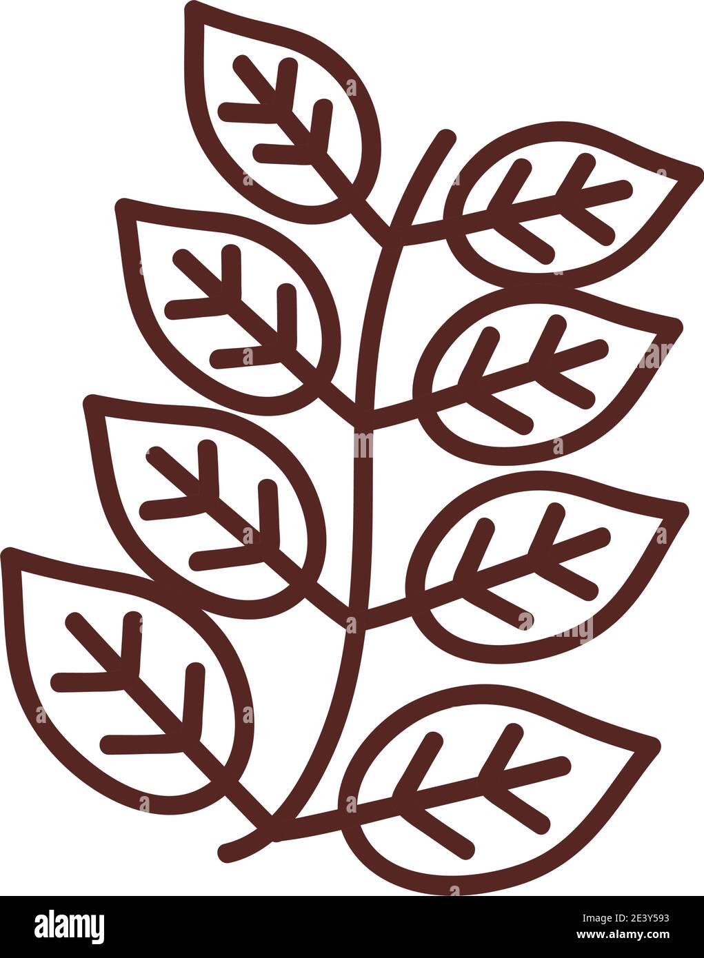 leaf with eight leaves line style icon design of Plant natural floral ...