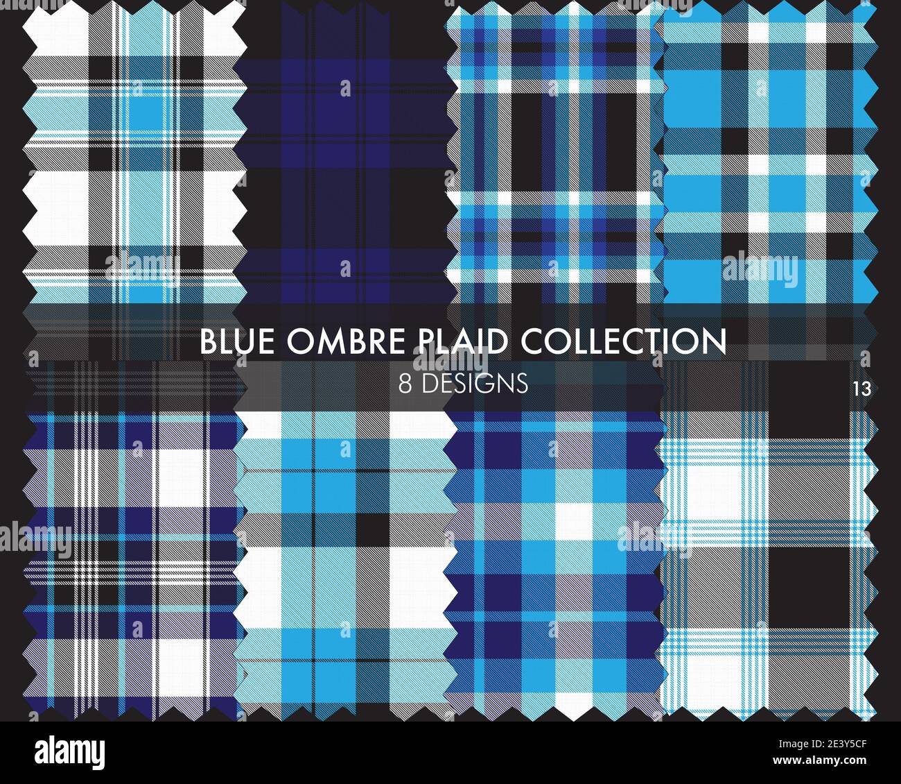 Ombre Plaid textured seamless pattern collection includes 8 design ...