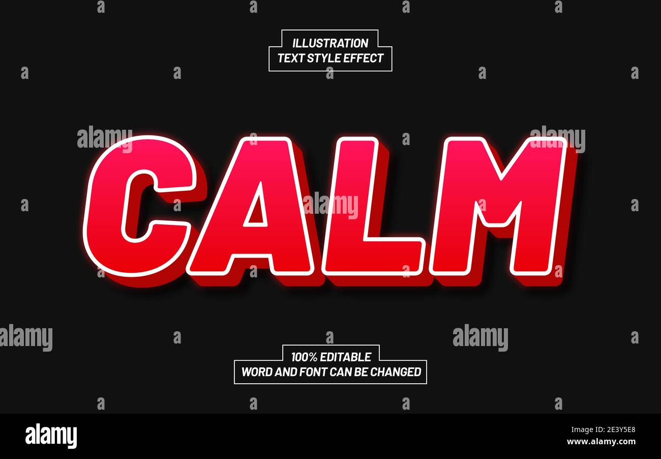 Calm Text Style Effect Stock Vector Image & Art - Alamy
