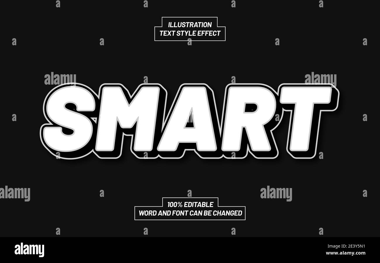 Smart Text Style Effect Stock Vector Image & Art - Alamy