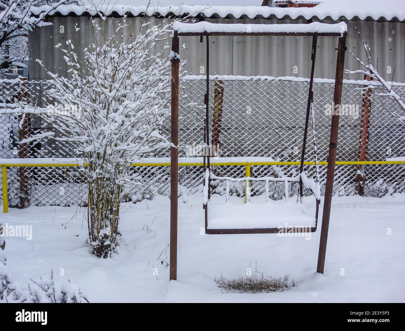 Perfectly shaped snow, snowy environment in the morning. Winter concept ...