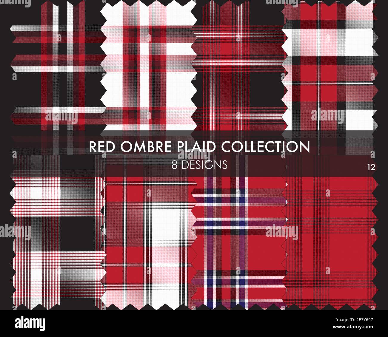 Ombre Plaid textured seamless pattern collection includes 8 design ...