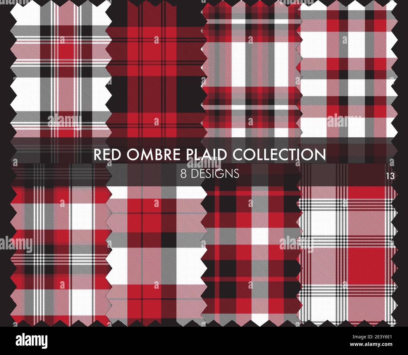 Ombre Plaid textured seamless pattern collection includes 8 design ...